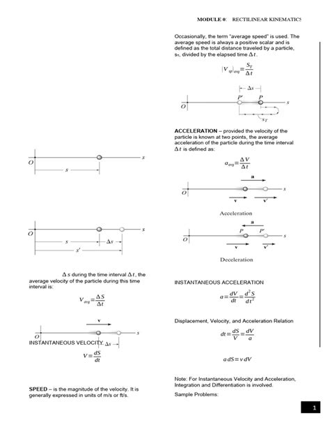 Module 01 Rectilinear Kinematics Download Free Pdf Acceleration
