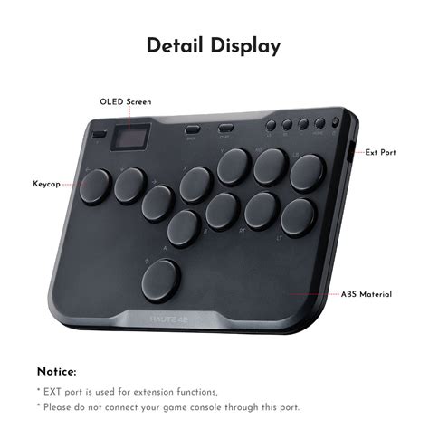 Haute42 Cosmox Mini Arcade Joystick Hitbox Controller Keyboard Leverless Hitbox Fightstick For
