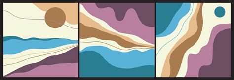 Modern Abstract Cover Set Minimal Cover Design Colorful Geometric Background Vector