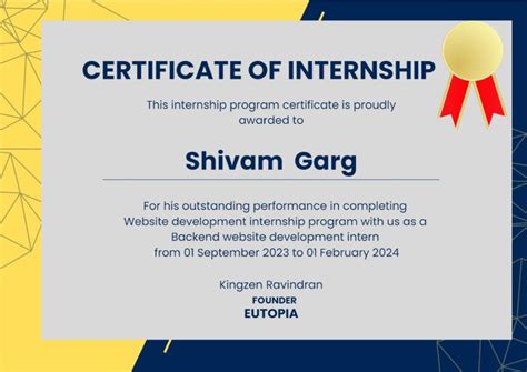 Shivam G On Linkedin Internship Backenddevelopment Engineering Experience