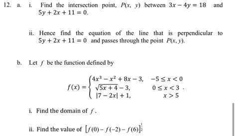solved a i find the intersection point p x y between