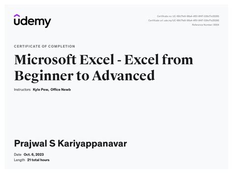Prajwal S Kariyappanavar On Linkedin Udemy Course Completion Certificate