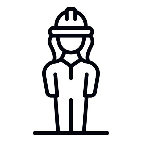 Female Construction Engineer Icon Outline Vector Woman Worker 16771912 Vector Art At Vecteezy