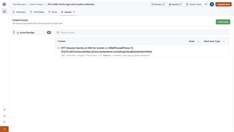 Link Azure Devops Issues With Test Manager Lambdatest