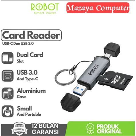 Jual Cardreader ROBOT CR302 CR202s Type C USB A Memori TF Micro SD Card Reader Memory Shopee