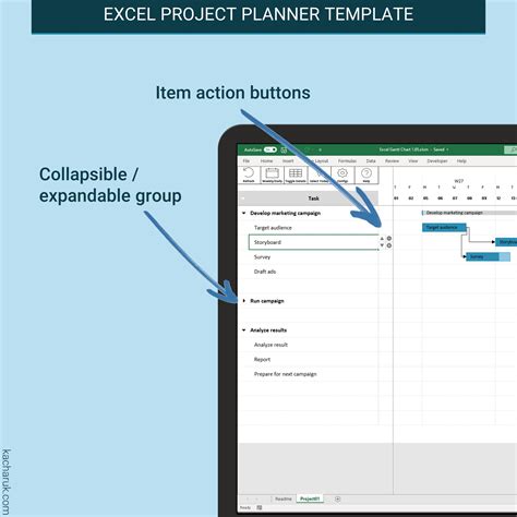 Excel Gantt Chart With Dependencies Links Project Planner Spreadsheet Macro Enabled Template