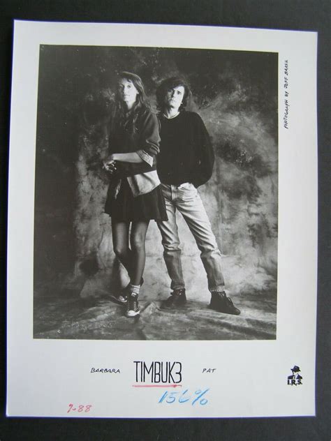 Glossy Press Photo 1988 Punk Band Timbuk3 With Barbara Kooyman And Pat