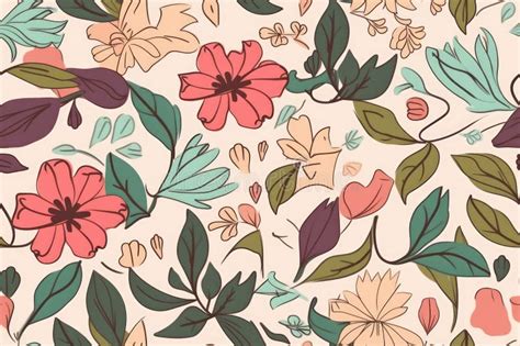 Spring Flowers Abstract Seamless Background Pattern Generative Ai