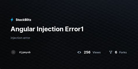 Angular Injection Error1 Stackblitz