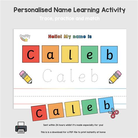 Printable Personalised Name Matching Activity Kinder Lernspiele