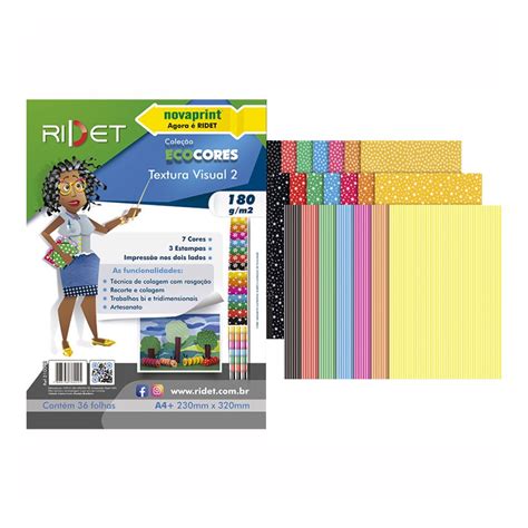 Bloco Ecocores Textura Visual 2 180g 230x320mm 7 Cores 3 Estampas C 36