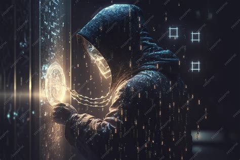 Premium Photo Cybersecurity Computer Hacker With Hoodie Vulnerability And Hackercodingmalware