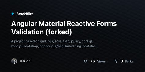 Angular Material Reactive Forms Validation Forked Stackblitz