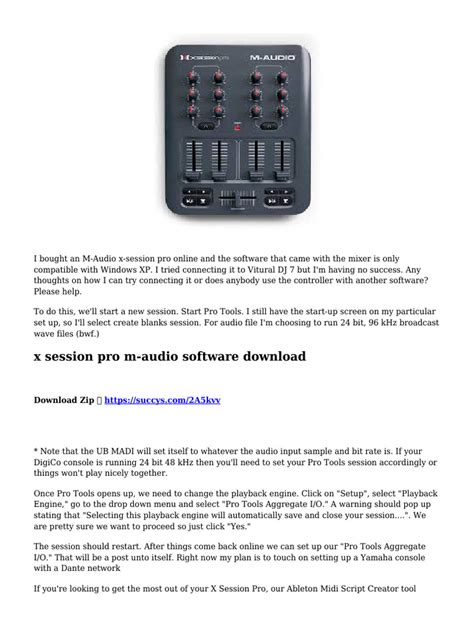 X Session Pro M Audio Software Download Pdf