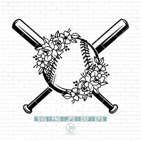 Baseball Svg Datei Softball Svg Florales Baseball Svg Floraler