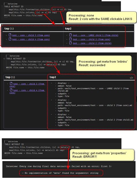 Dataview Different Meta From Properties And Inlinksoutlinks