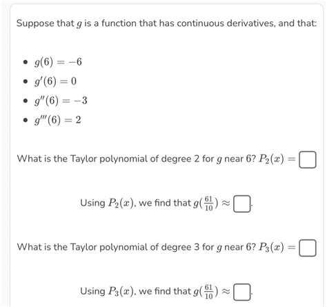 Solved Suppose That G Is A Function That Has Continuous Chegg