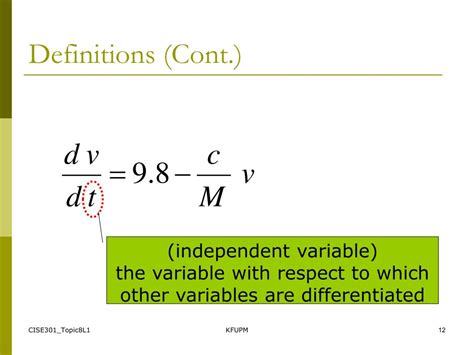 Ppt Cise301 Numerical Methods Topic 8 Ordinary Differential