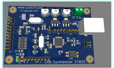 USB Synthesizer STM32F103C8T6 For SDR SMD Version YE3CIF