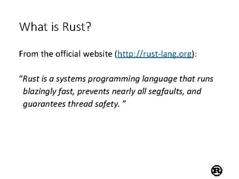An Introduction To Rust Programming Language Haozhong Zhang