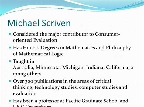 Consumer Oriented Evaluation Ppt