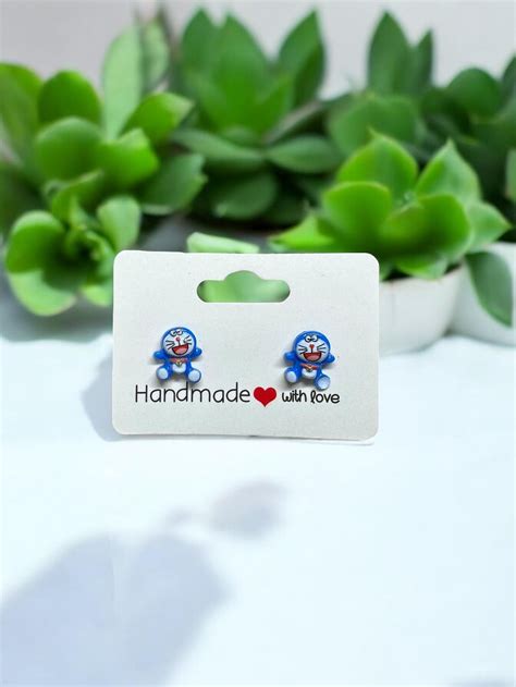 Doraemon Inspired Stud Earrings Anime Stud Earrings Etsy
