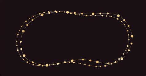 Gold Christmas Fairy Lights Frame Border Template Abstract Golden Dots