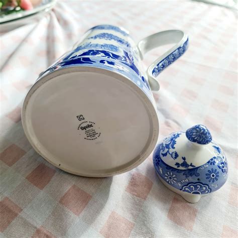 Spode Blue Italian Big Tea Coffee Pot The British Antiques Company