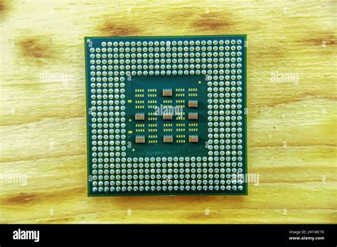 Old CPU Socket 478 On A Wooden Background Stock Photo Alamy