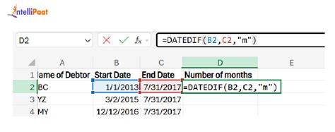 How To Use Datedif Formula In Excel