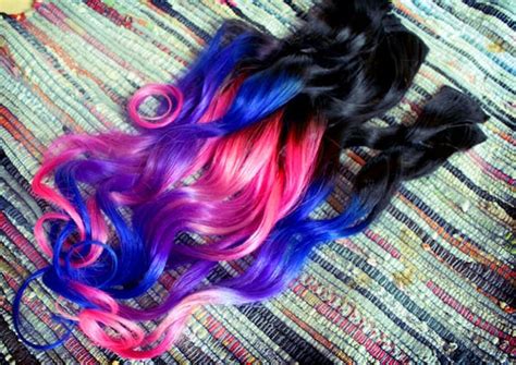 Blue And Purple Hair Tips