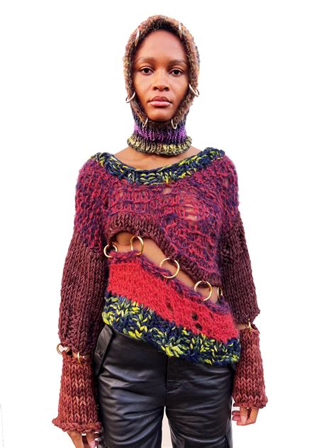 Brown Bunny Heavy Knit Piercing Jumper Sulk Knitwear