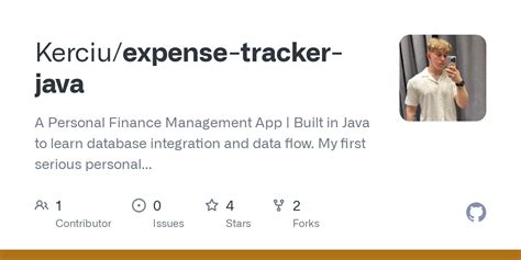 Github Kerciuexpense Tracker Java A Personal Finance Management App Built In Java To Learn