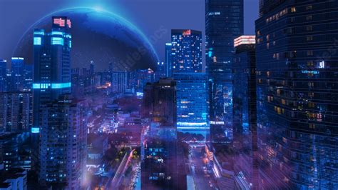 Gradient Technology Building Powerpoint Background For Free Download