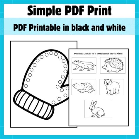 The Mitten Fine Motor Craft Cut Hole Punch Thread Make Your Own Mitten