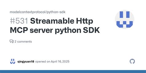 streamable mcp server python sdk · issue 531