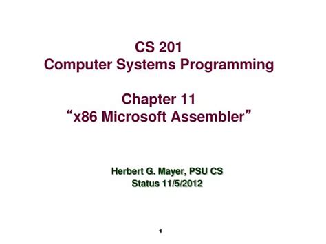 Ppt Cs 201 Computer Systems Programming Chapter 11 “ X86 Microsoft