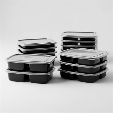 Rectangle Microwavable Black Containers Rd Supplies