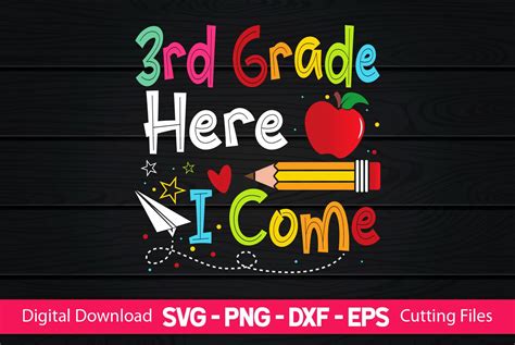 3rd Grade Here I Come Sublimation Graphic By Craftartsvg · Creative Fabrica
