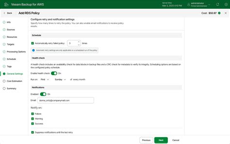 Step 8 Specify General Settings Veeam Backup For Aws Guide