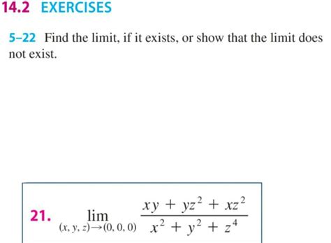 solved 14 2 exercises 5 22 find the limit if it exists or