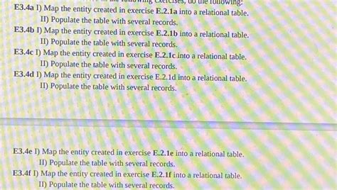 Solved E3 4a I Map The Entity Created In Exercise E 2 1a Chegg Com