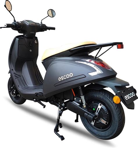 ESCOO Bayesa Matzwart - Elektrische scooter/brommer - 25 of 45km/h ...