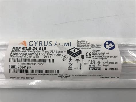Gyrus Mle 24 015 Right Angle Cutting Loop Electrode 24fr X Gb Tech Usa