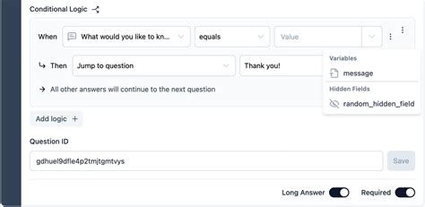 Conditional Logic Documentation Formbricks