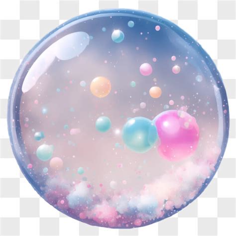 Download Translucent Bubble With Colorful Orbs Cartoons Online