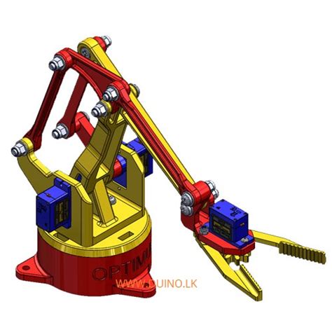 3d printed 4 dof robot arm optimus duinolk the biggest arduino
