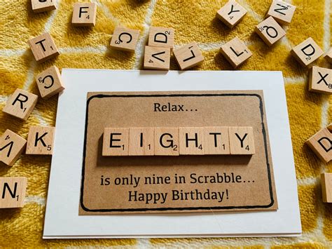 Scrabble Tile Birthday Card Age 30 35 40 45 50 55 60 65 70 75 80 85 90 95 100 Years Etsy