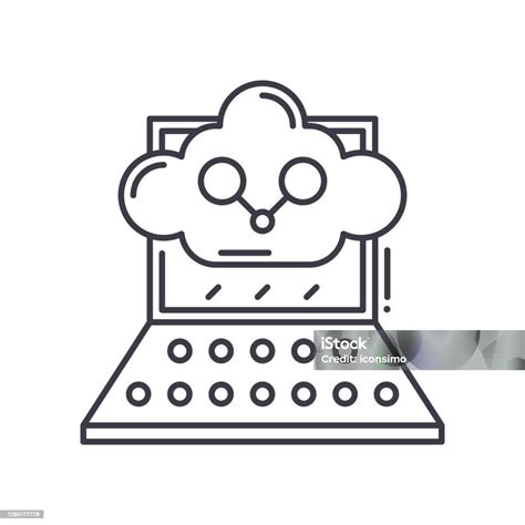 클라우드 장치 아이콘 선형 격리 된 그림 얇은 줄 벡터 웹 디자인 기호 흰색 배경에 편집 가능한 스트로크와 개요 개념 기호
