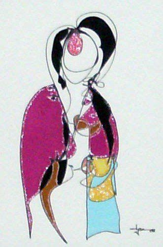 Dg Smalling Figural Ink 20th C Kp Modern Indian Art Ink